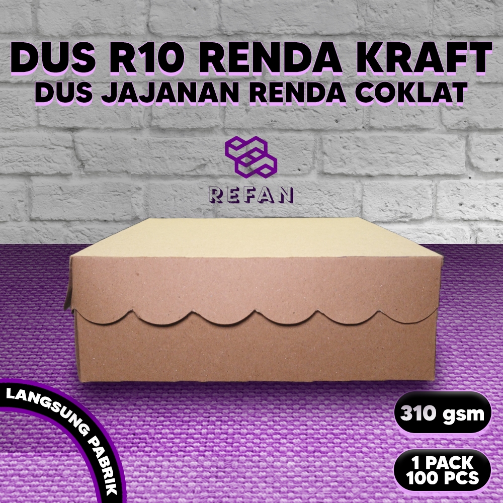 Jual Box Dus Nasi Kraft Renda R10 20x20 Kotak Katering 310gsm | Shopee ...