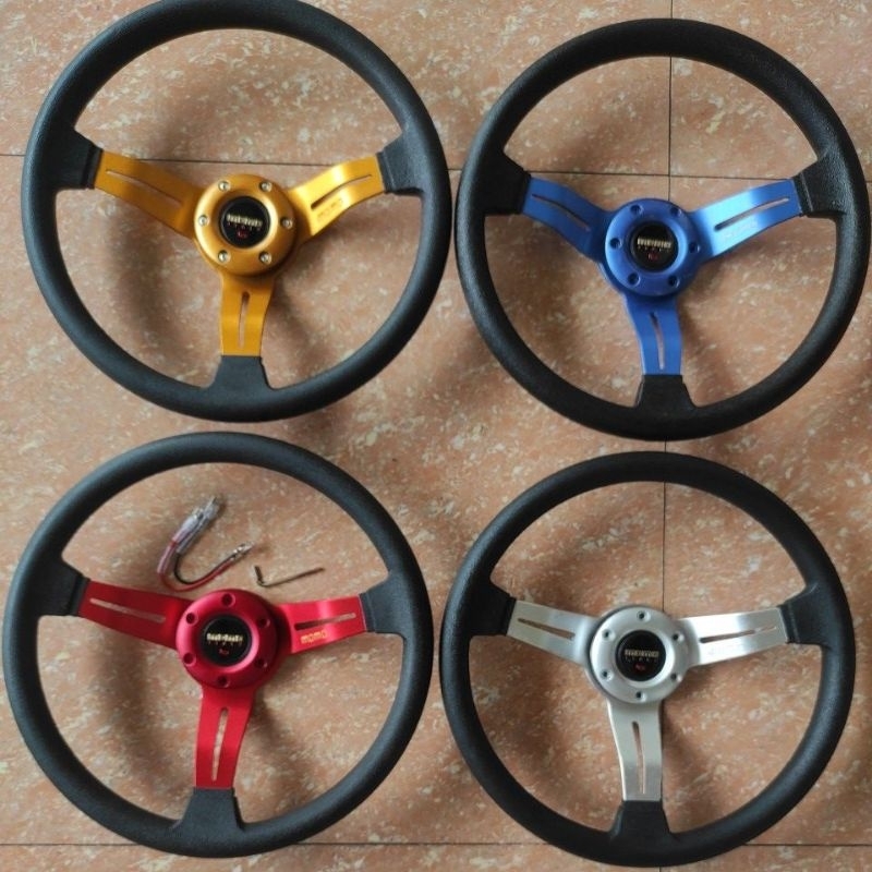 Jual stir mobil racing balap universal model semi celong hitam merah ...