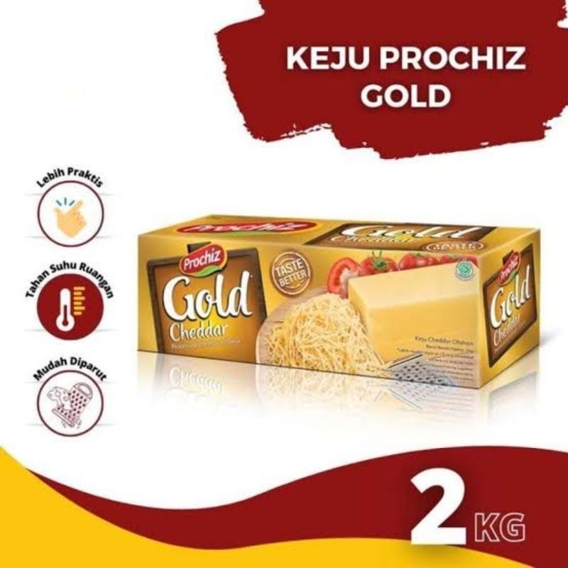 Jual Keju cheddar prochiz gold 2 kg | Shopee Indonesia