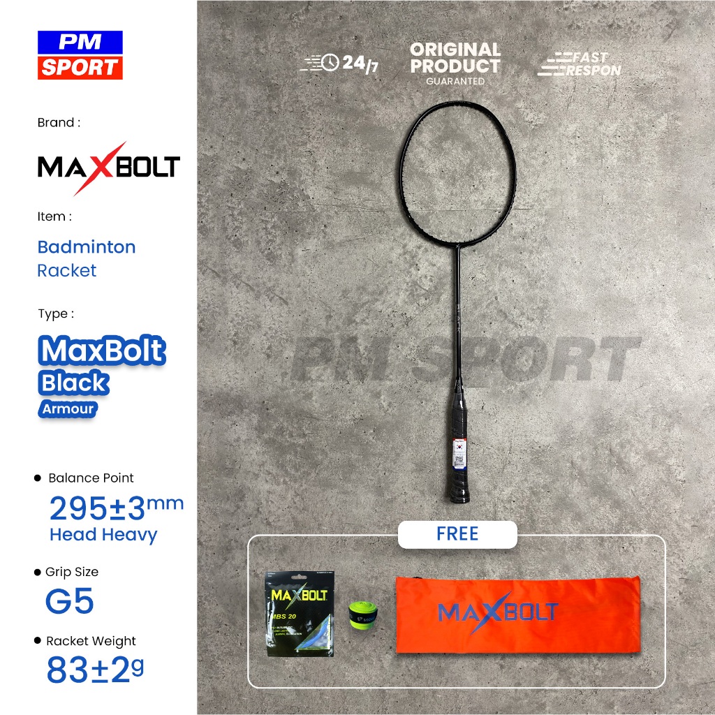 Jual RAKET BADMINTON / BULUTANGKIS MAXBOLT BLACK ORIGINAL | Shopee ...
