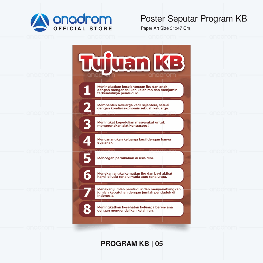 Jual Poster Seputar Program Keluarga Berencana KB | Poster Promosi Edukasi Kesehatan | Anadrom ...