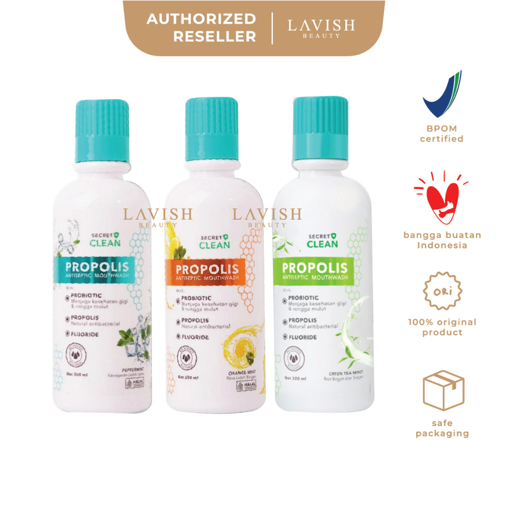 Jual SECRET CLEAN Propolis Antiseptic Mouthwash (SEDANG - 300ml ...