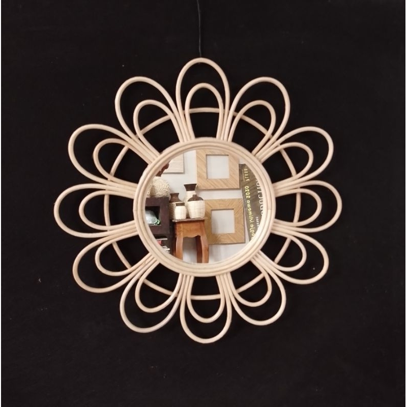 Jual Cermin rotan/Cermin Hias/Cermin Bulat/Cermin aesthetic/Cermin ...