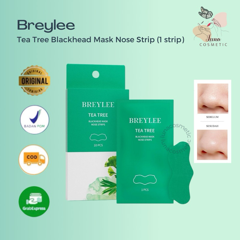 Jual BREYLEE Tea Tree Blackhead Mask Nose Strips - Masker Hidung ...
