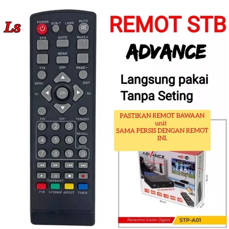 Jual Remote SET TOP BOX ADVANCE langsung pakai tanpa seting | Shopee ...