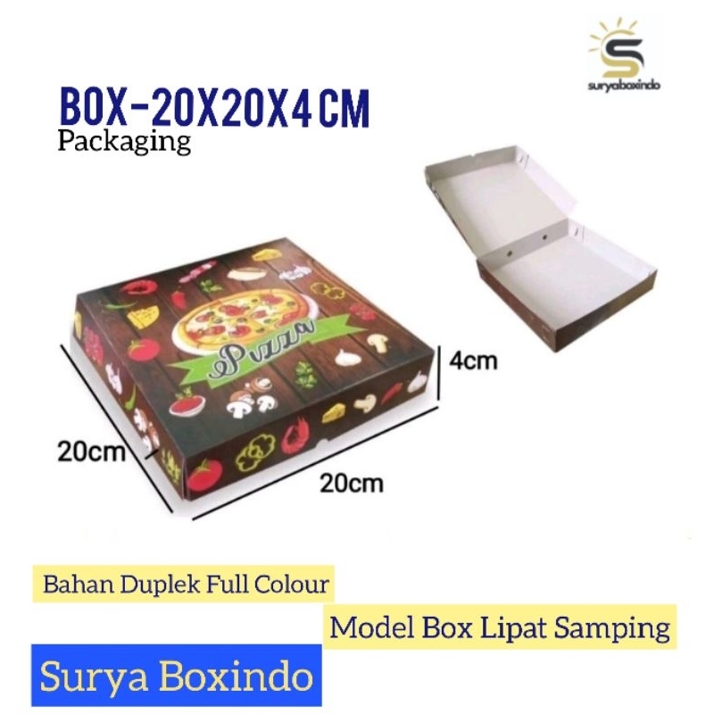 Jual Box 20x20x4 cetak full colour Duplek/Kardus/Pizza | Shopee Indonesia