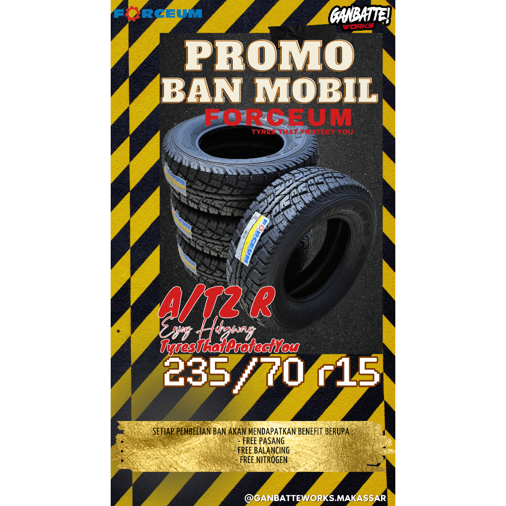 Jual ban mobil tipe FORCEUM A/TZ 235 70 R15 | Shopee Indonesia