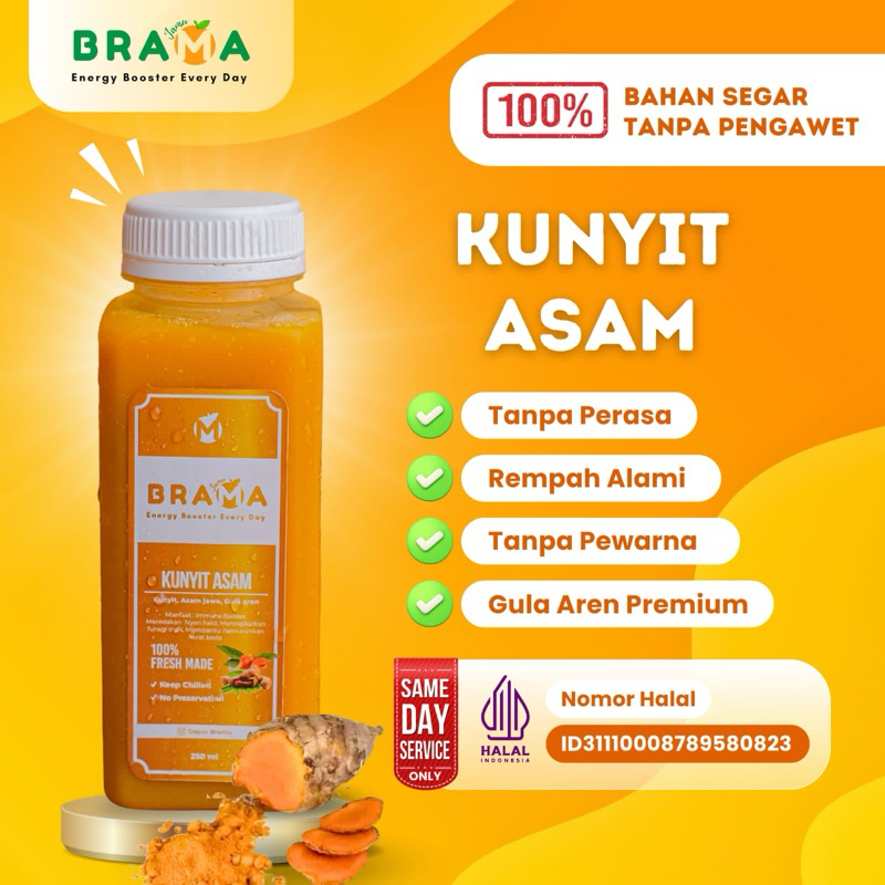 Jual Kunyit Asam | Jamu | Jamu Tradisional | Jamu Brama | Shopee Indonesia
