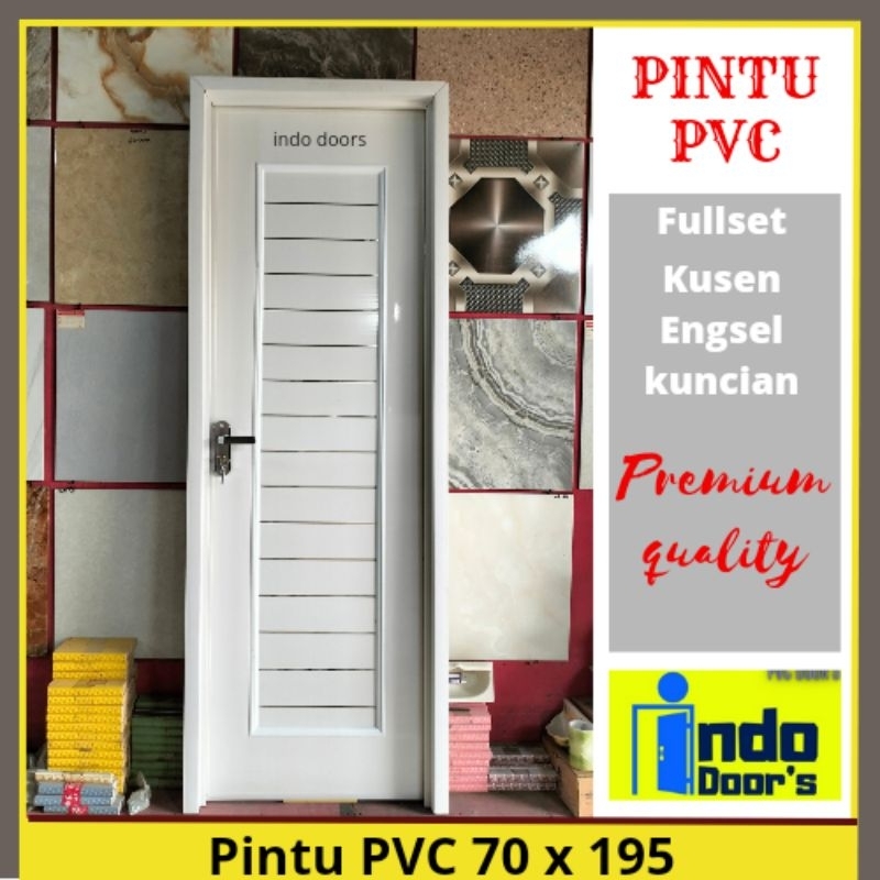 Jual INDO DOORS - Pintu Kamar Mandi Estetik 70 x 195 cm Full Panel PVC ...