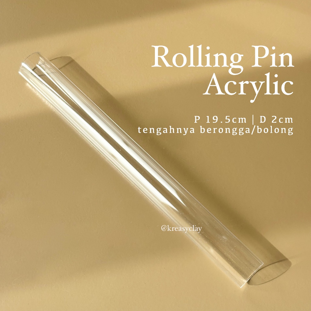 Jual Hollow Acrylic Roller Clay - Pin Roller Fondant Kue - Baking Tools ...