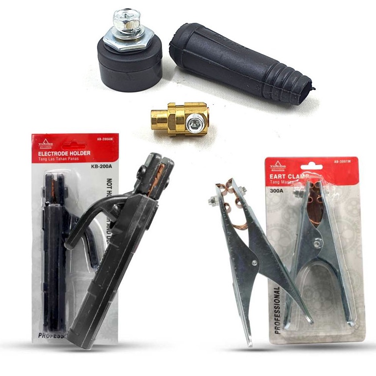 Jual AC NEW PAKET TANG LAS 2A TANG MASSA 3A 2 SET KONEKTOR LAS ...