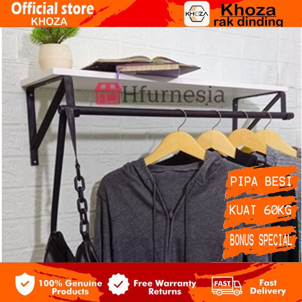 Jual Rak gantungan pakaian ukuran 80x20cm rak gantungan baju besi ...