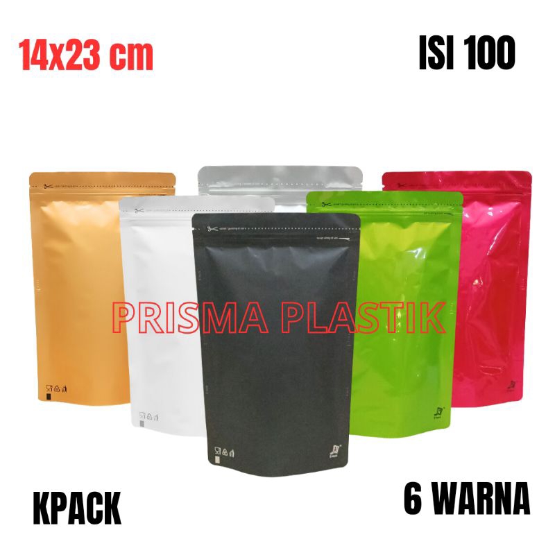 Jual ISI 100 PCS STANDING POUCH WARNA 14X23 CM /STAND POUCH /PLASTIK ...