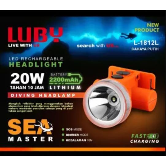 Jual Headlamp Luby LED L1812 senter kepala 20 watt Selam Sea Master L ...