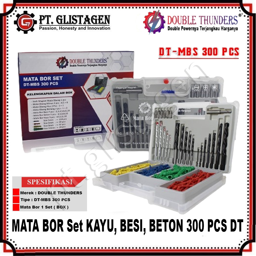 Jual Mata Bor Set Kayu Besi Beton Obeng Mata Bor Set 300 Pcs Box ...