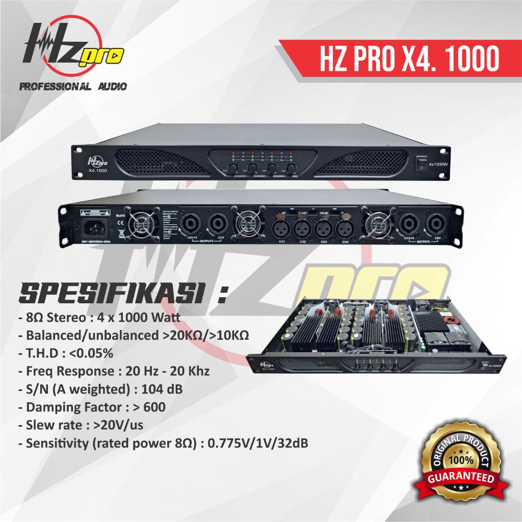 Jual POWER AMPLIFIER HZ PRO X4-1000 ORIGINAL | Shopee Indonesia
