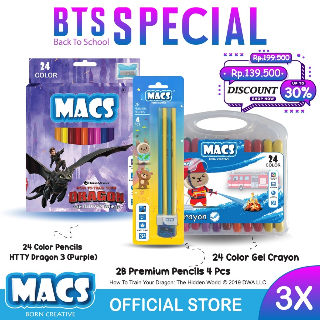 Jual BTS Special MACS Pensil 2B Pensil Warna Gel Crayon | Shopee Indonesia