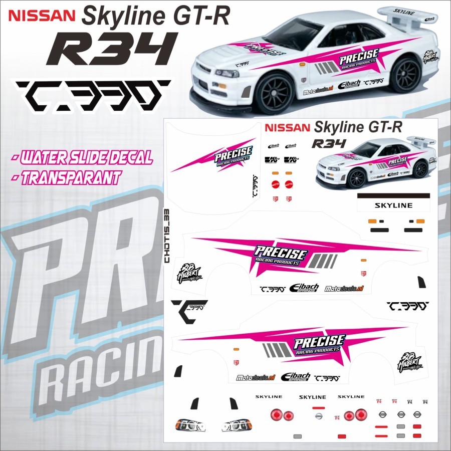 Jual Decal hotwheels nissan skyline gtr r34 strippink | Shopee Indonesia