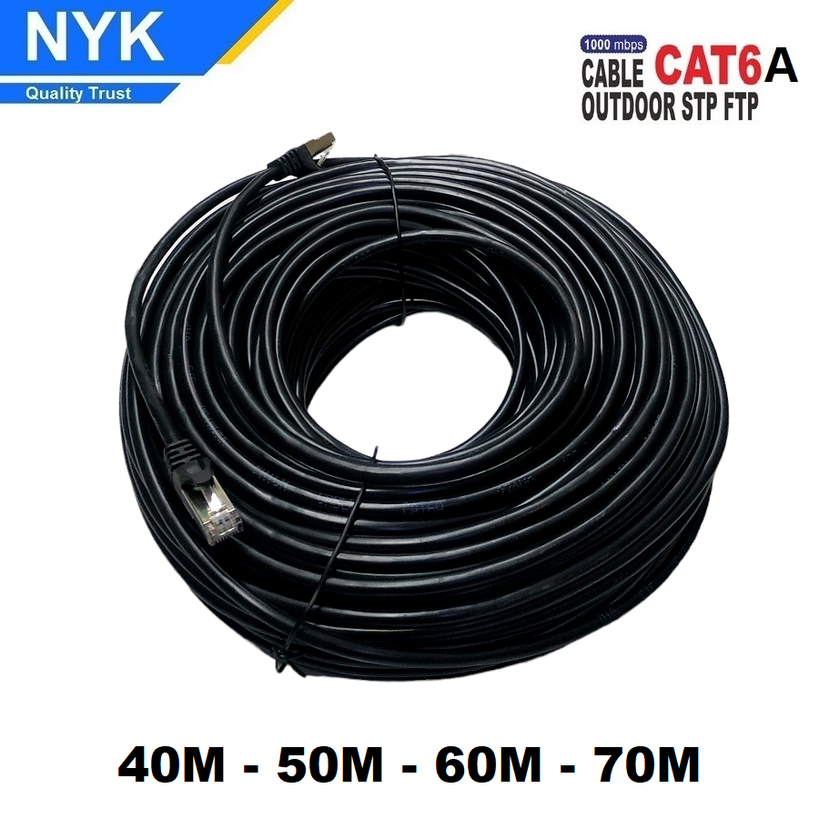 Jual Kabel Lan 40M - 70M Cat6A FTP Outdoor RJ45 Internet Ethernet Cable NYK | Shopee Indonesia