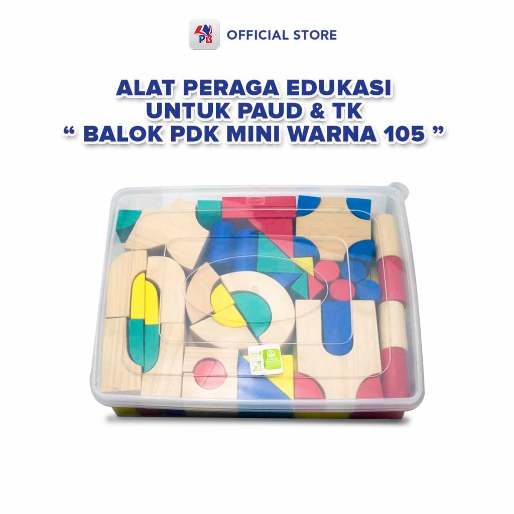 Jual Mainan Edukasi Balok Kayu Alat Peraga Balok PDK Mini Warna 105 ...