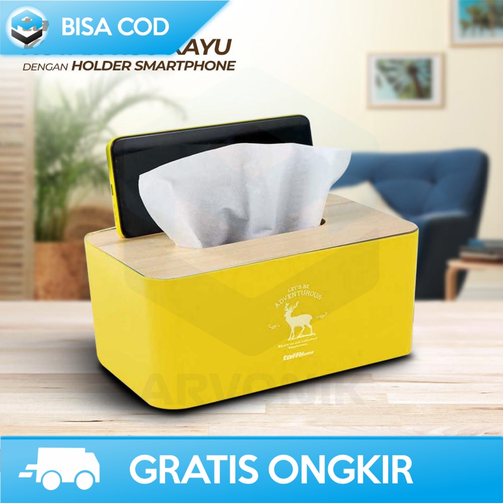 Jual KOTAK TISU KAYU TISSUE BOX HOLDER SMARTPHONE DESAIN ESTETIK ...
