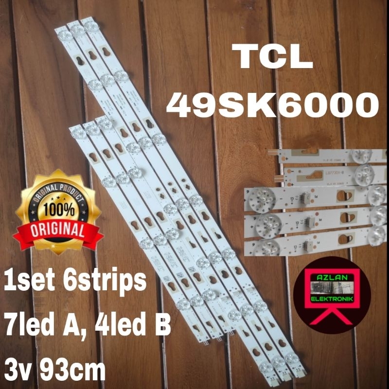 Jual BACKLIGHT LED TV TCL 49" 49SK6000 49SK BL LAMPU 49in 7+4led ...