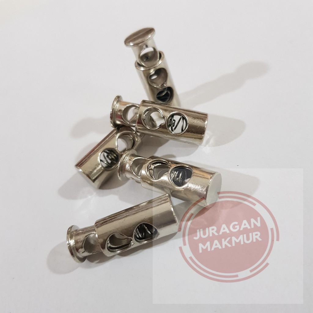 Jual [100pcs] Stopper Botol Nikel Silver 2,5cm - Stopper Tali 2 Lubang ...