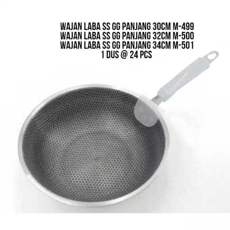 Jual Wajan Laba SS Gagang Panjang 34CM/ Wajan Penggorengan Tebal | Shopee Indonesia