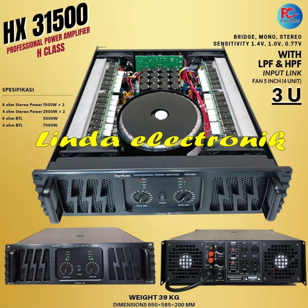 Jual Power Balap Firstclass hx31500 / hx 31500 Tebal 3U 5000 Watt 8ohm | Shopee Indonesia