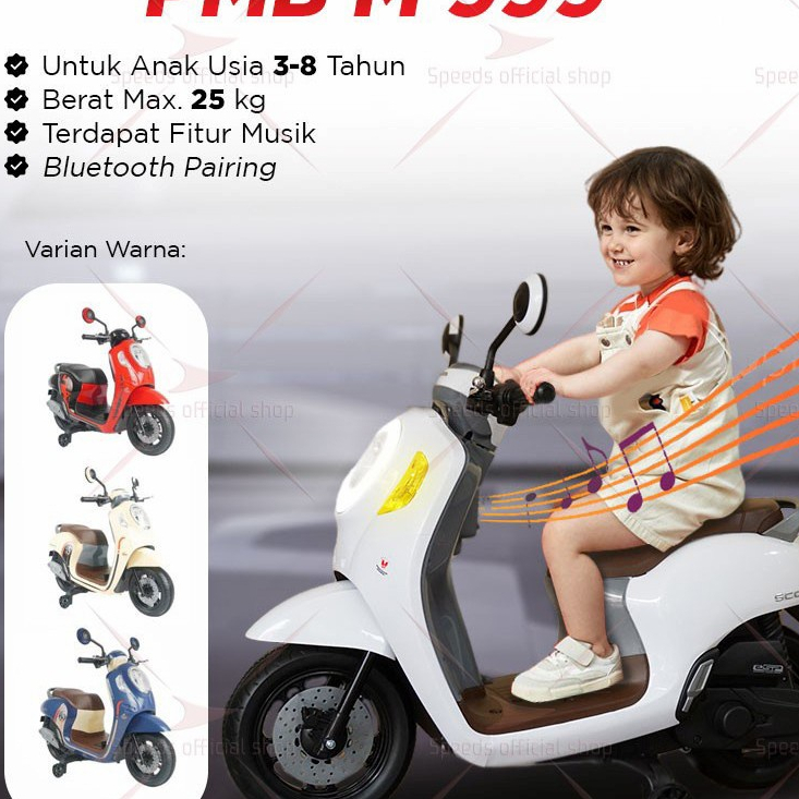 Jual Mainan Anak Motor Aki Listrik Honda Scoopy Anak M999,Mainan Motor ...