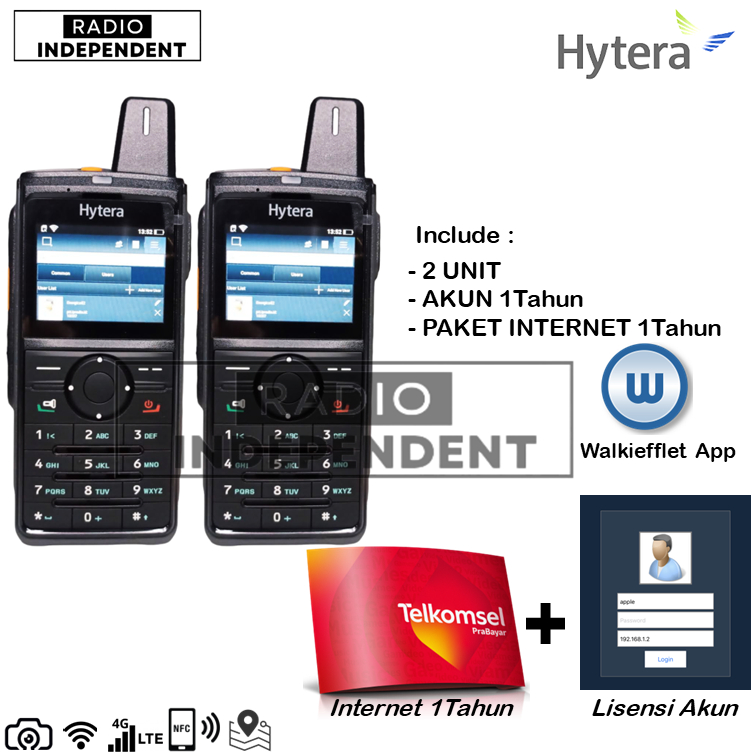 Jual HT HYTERA PoC Radio PNC380 2 Uunit lengkap Platform dan kuota 1 ...