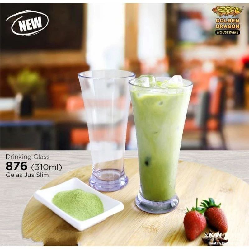 Jual Gelas Jus Slim 310 ML Transparant Satuan / Drinking Glass Melamine ...