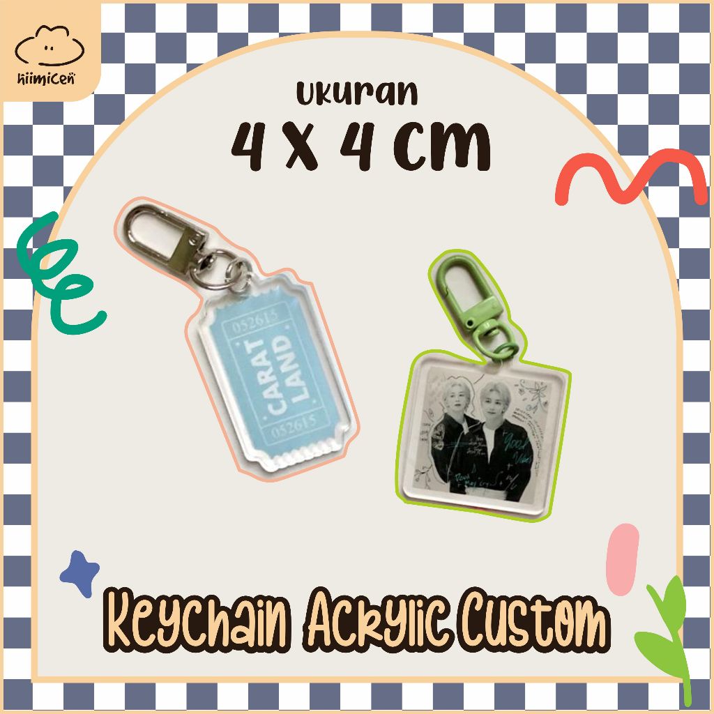 Jual Ganci akrilik custom4x4cm | Keychain Acrylic | Charm acrylic ...