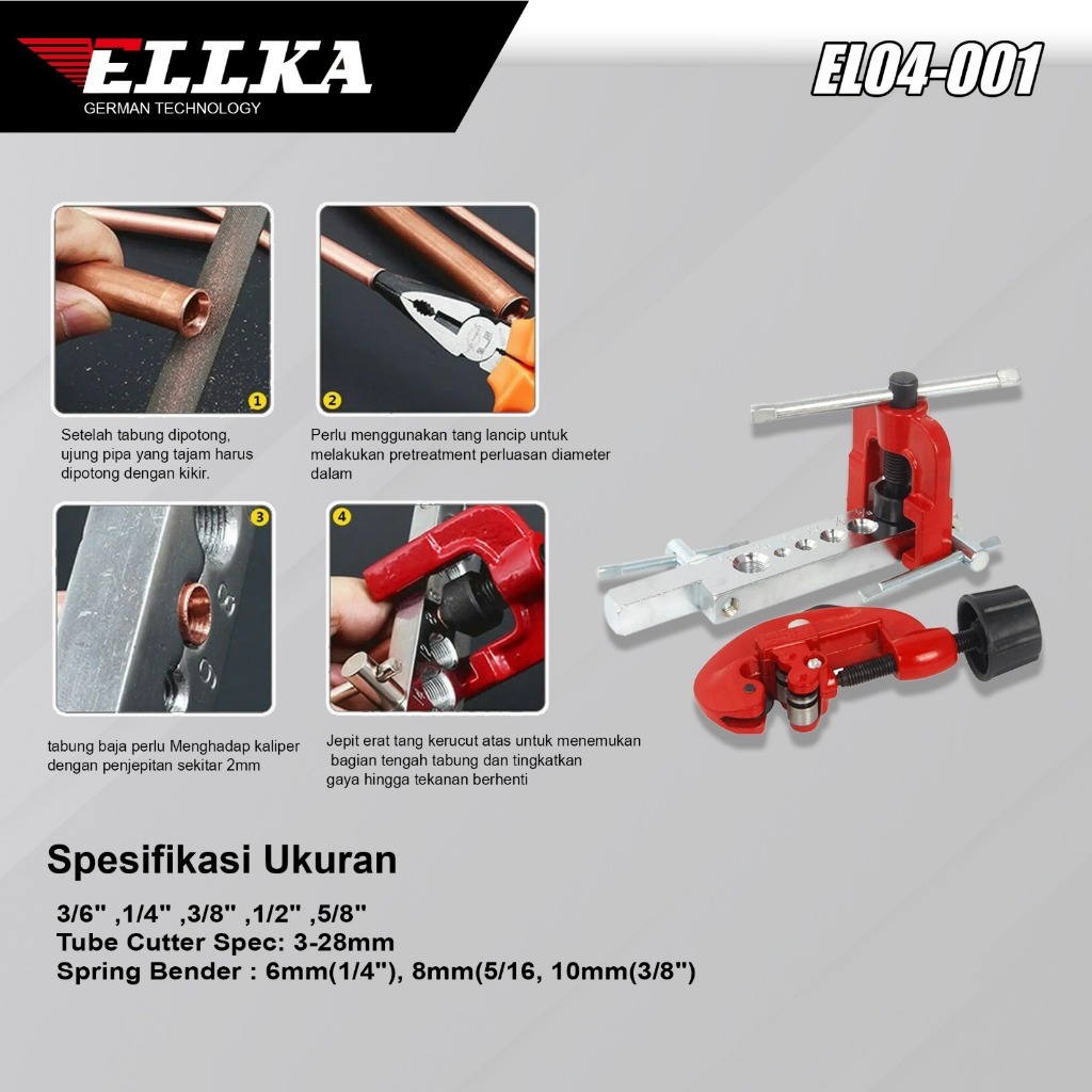 Jual FLARING TOOL SET ISI 6 PCS ALAT PEMEKAR PIPA AC / PIPA TEMBAGA ...