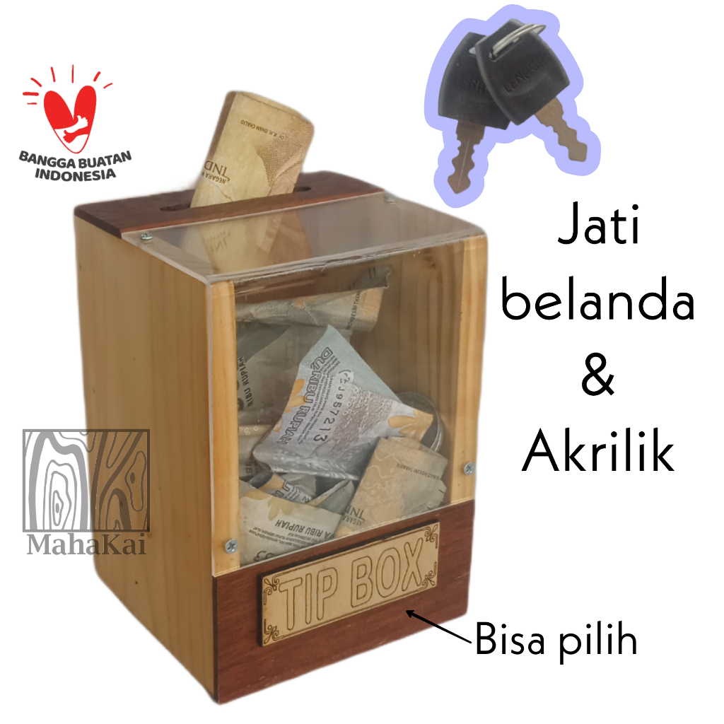 Jual Kotak Tip box kayu celengan kotak saran amal akrilik display box ...