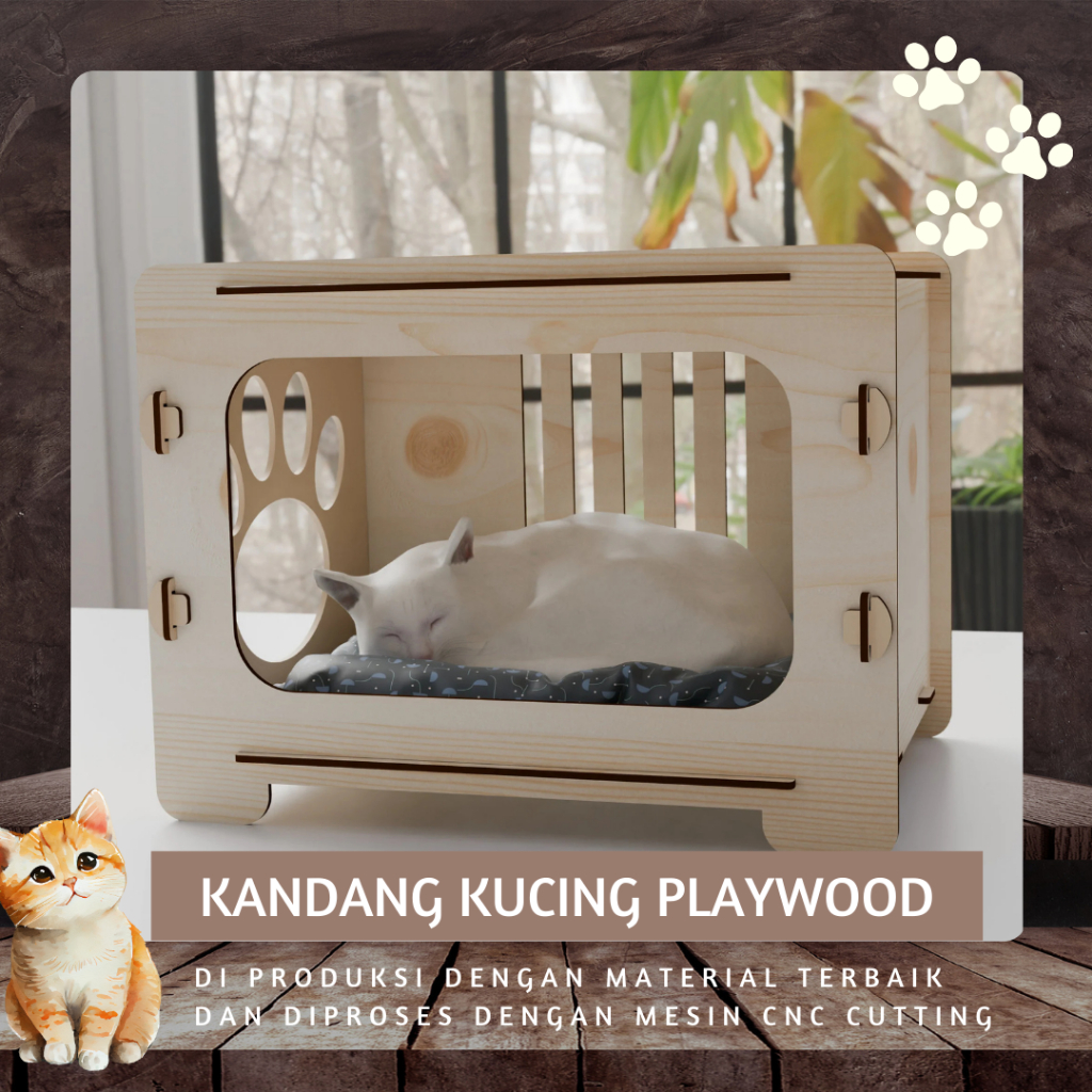 Jual MARVELWOODCUT- RUMAH KUCING PLYWOOD/KANDANG KUCING PUZZLE | Shopee ...