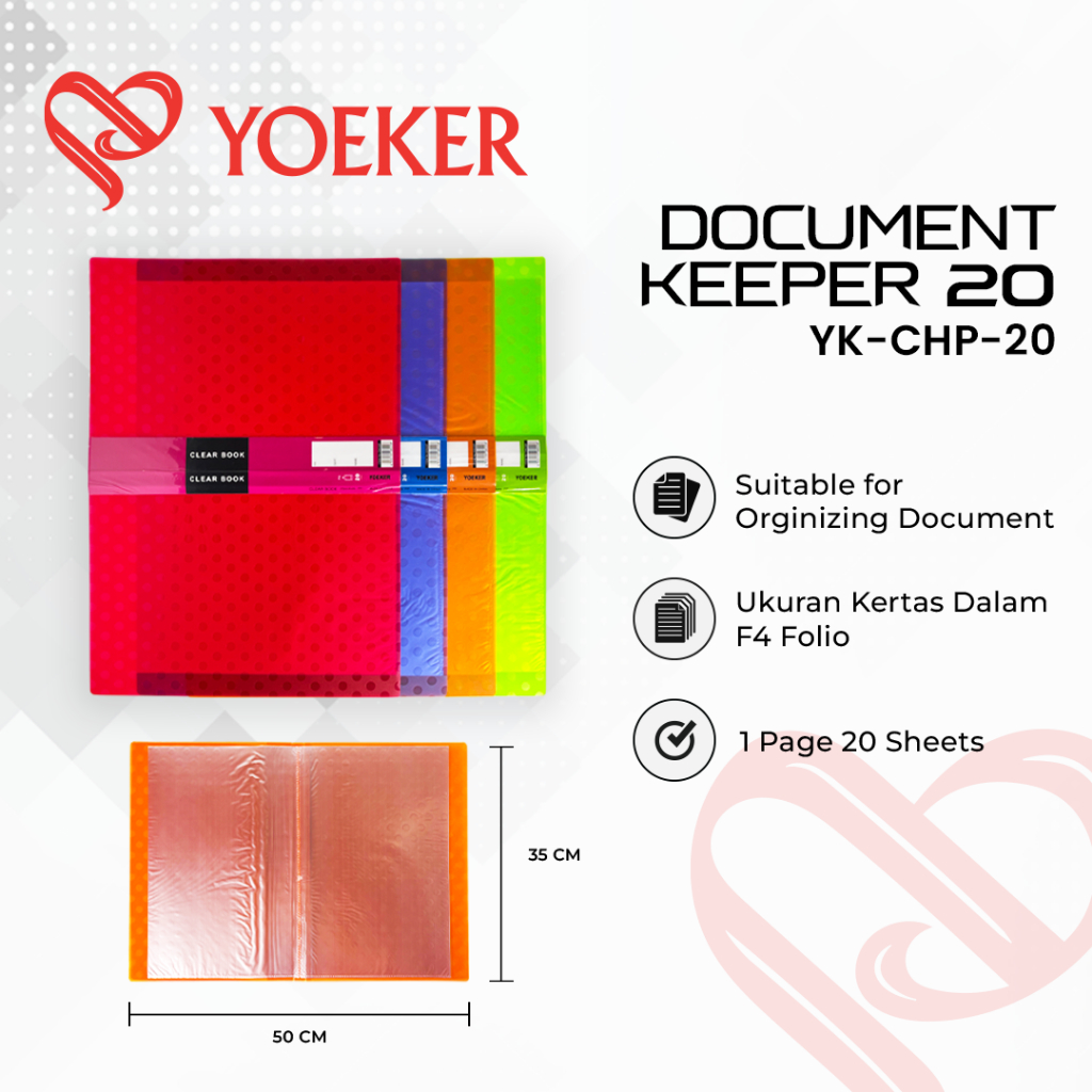 Jual (1 PCS) Dokumen Keeper Clear Holder 20 40 60 Yoeker | Shopee Indonesia