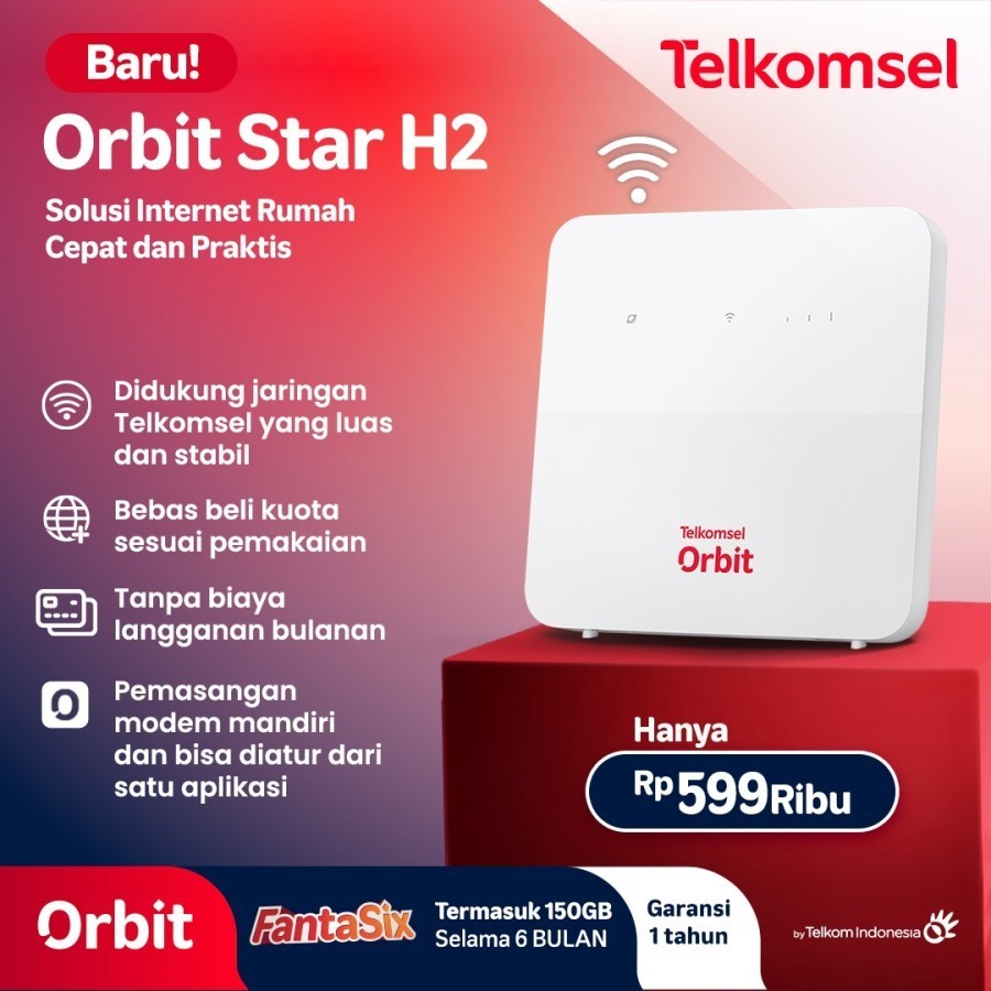 Jual Telkomsel Orbit Star H2 B320 4G CPE 5S LTE 195Mbps WiFi 300Mbps ...