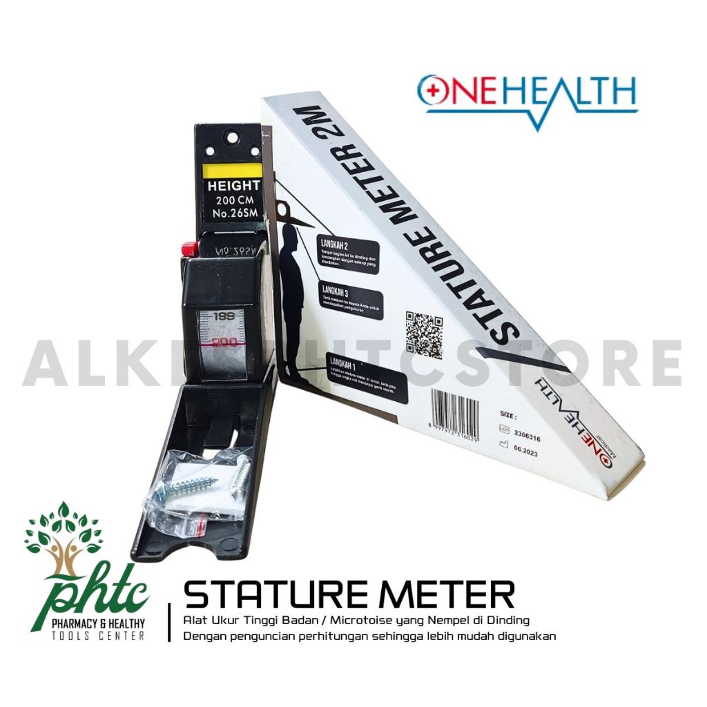Jual ONEHEALTH Alat Ukur Tinggi Badan / Stature Meter l Microtoise ...