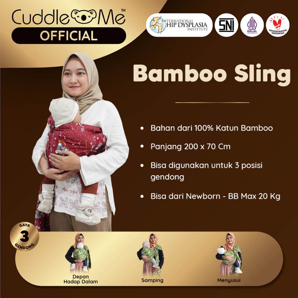 Jual Gendongan Bayi Instan Bamboo Ring Sling Motif CuddleMe SNI ...