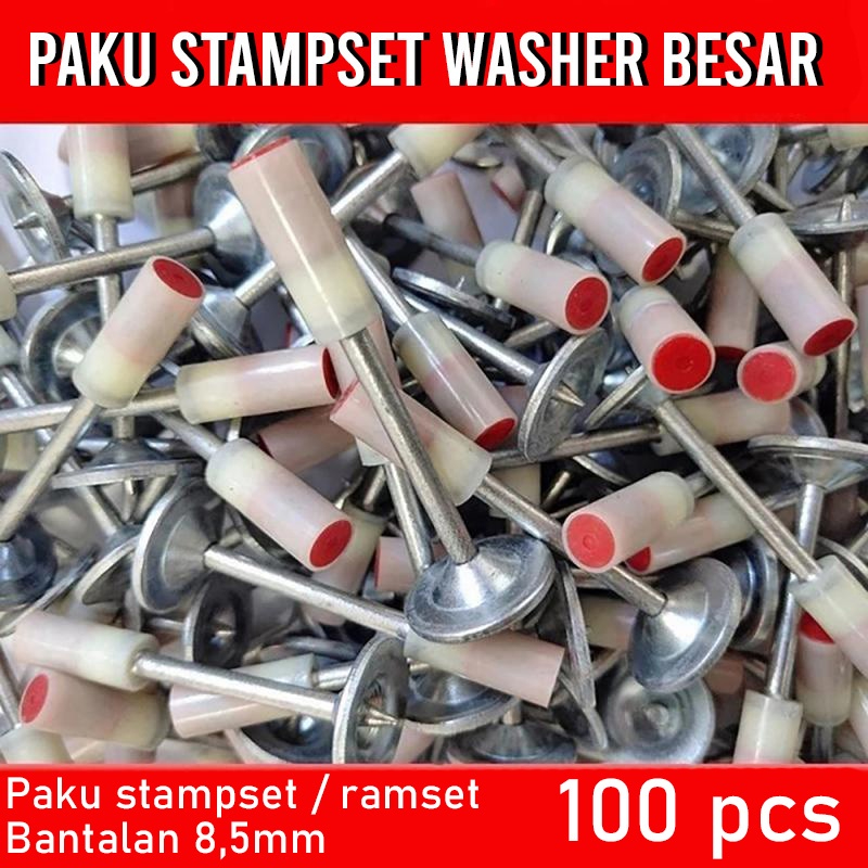 Jual Paku Beton Stampset Paku Washer Besar Ring 100 pcs Paku REFIL ...