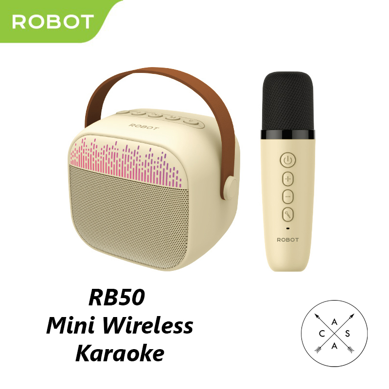 Jual Robot RB50 Wireless Bluetooth Speaker Karaoke Portable With Mic ...