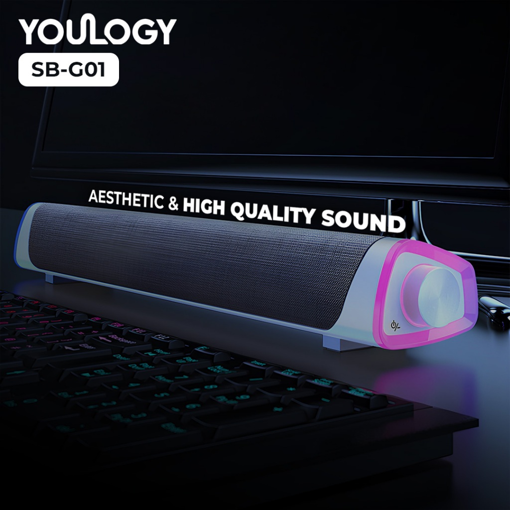 Jual Sounbar Komputer RGB Ultra Bass YouLogy Gaming Hi-res Sound Stereo ...
