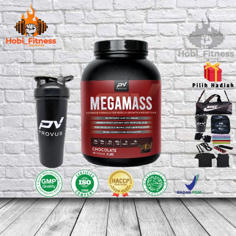 Jual PROVUS MEGAMASS 3lbs Weight Gainer Mega Mass PV Suplemen Fitness ...