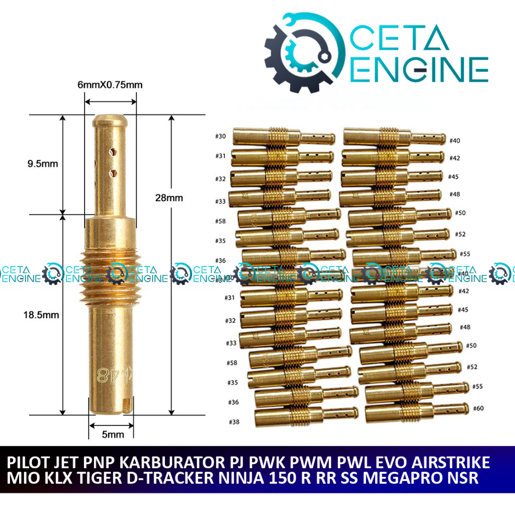Jual [ BISA COD ] PILOT JET PWK PE KARBURATOR SPUYER MAINJET ORIGINAL KARBURATOR PJ MJ PILOT JET ...