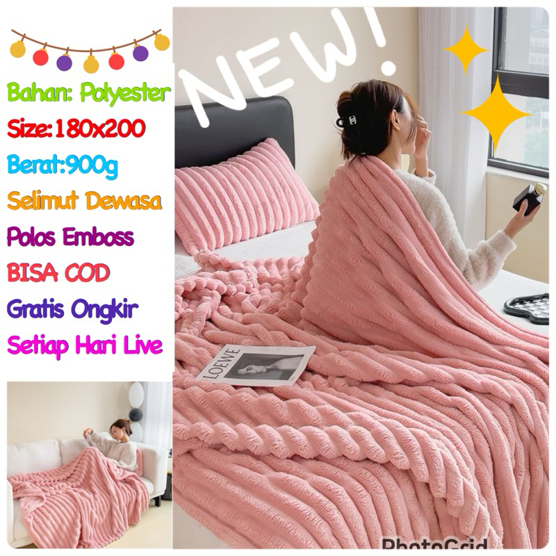 Jual Selimut Bulu Dewasa Bahan Tebal Salur Super Halus Dan Lembut Uk ...
