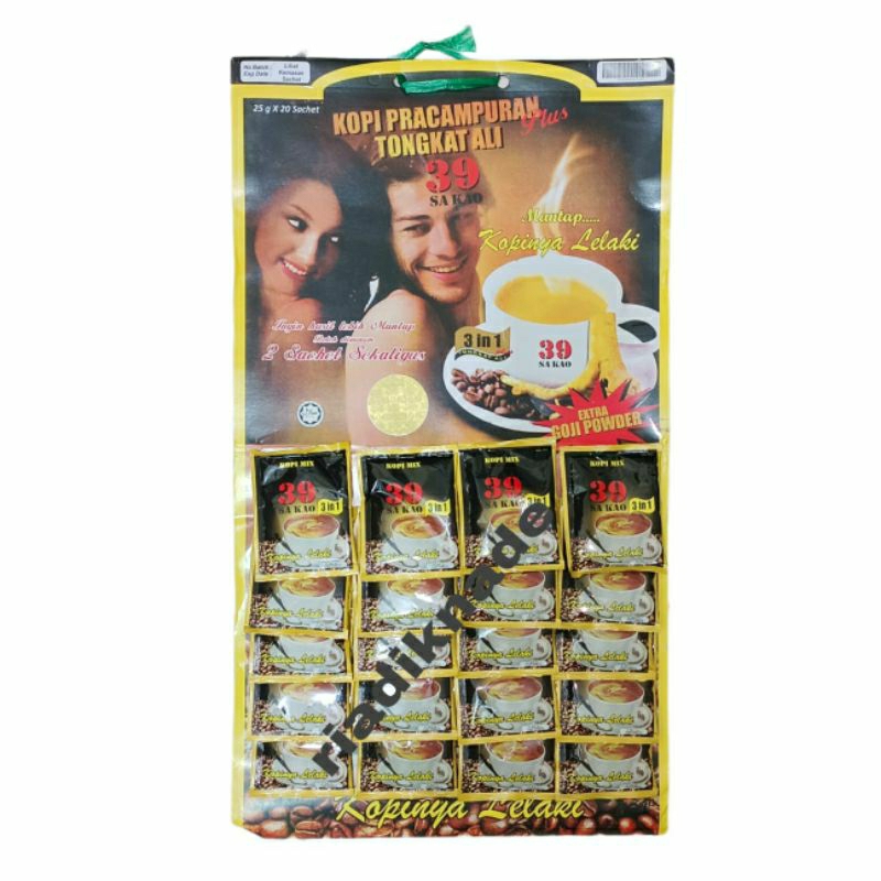 Jual Kopi Mix Tongkat ali 39 Original isi 20 Sachet | Shopee Indonesia