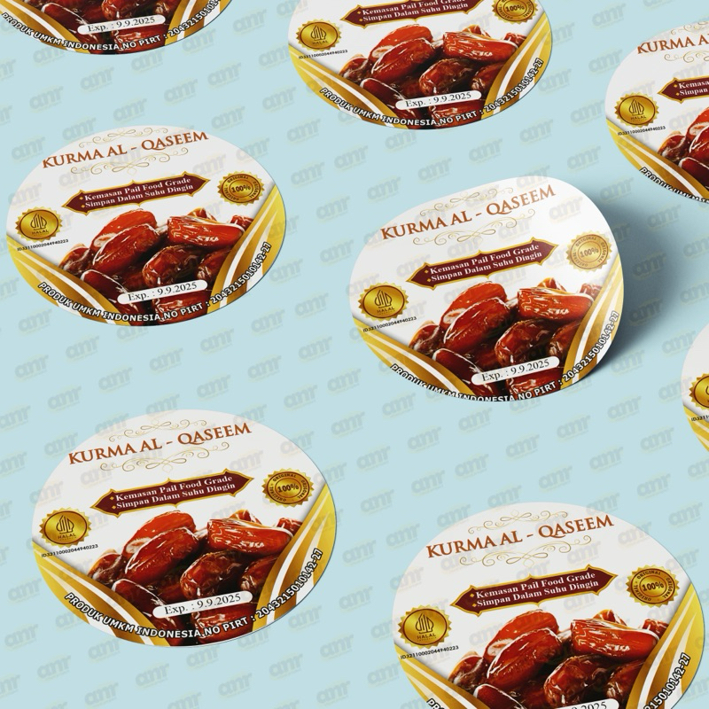 Jual CETAK STICKER CUTTING KURMA SUKARI AL-QASIM | Stiker Label Kurma ...