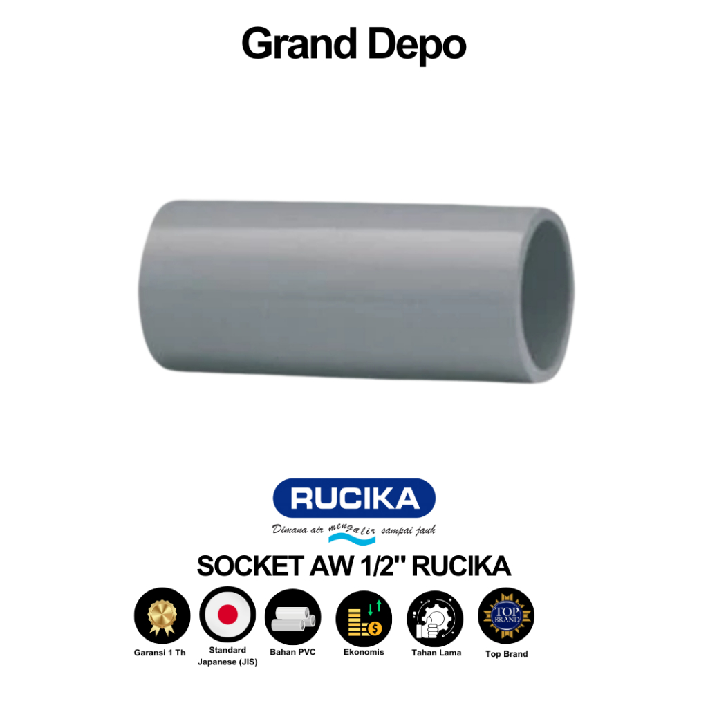 Jual Rucika Socket AW 1/2" / Sambungan Pipa Socket AW Rucika | Shopee ...