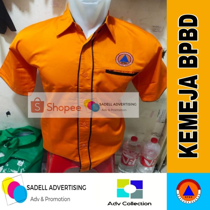 Jual Kemeja BPBD Baju BPBD Seragam BPBD Full Bordir Lengan Pendek Pria ...